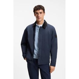 BOSS Orange Herren BOSS Orange Outdoorhemd &raquo;Leldon-zip&laquo; Oversize Fit, kontrastfarbiger Kragen, wattiert L (41/42), N-Gr