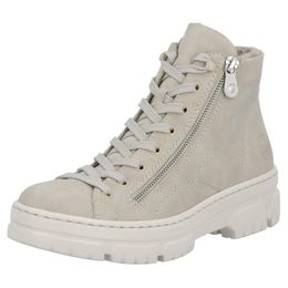 Rieker Damen Winterboots Plateauboots, Schn&uuml;rboots mit Rei&szlig;verschluss an der Au&szlig;enseite beige 36