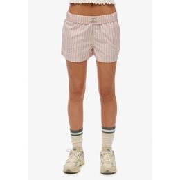 Superdry Damen Shorts &raquo;COTTON STRIPE ELASTIC SHORT&laquo; aus Baumwolle, Regular Fit, mit Gummizug, pflegeleichtes Webmaterial rosa XS, N-Gr