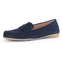 Gabor Damen Mokassin , Slipper, Bequemschuh, Flats mit modischem Zierriegel blau 35