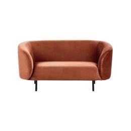 Beliani 2-Sitzer Sofa LOEN in Orange/Schwarz - (W) 155 x (H) 79 x (L) 70 cm | Gr.: onesize