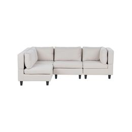 Beliani 4-tlg Modulsofa UNSTAD in Beige/Schwarz rechtsseitig | Gr.: onesize