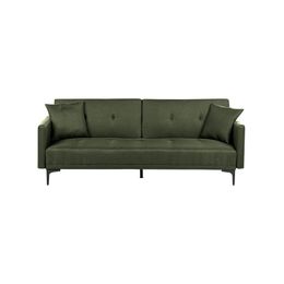 Beliani Schlafsofa LUCAN in Gr&uuml;n/Schwarz - (W) 191 x (H) 75 x (L) 91 cm | Gr.: onesize