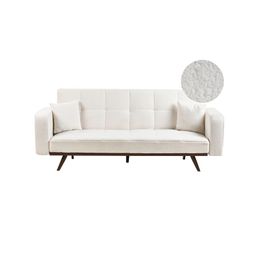 Beliani Schlafsofa HJULBY in Wei&szlig;/Braun - (W) 220 x (H) 90 x (L) 82 cm | Gr.: onesize