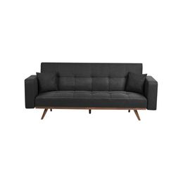 Beliani Schlafsofa HJULBY in Schwarz/Braun - (W) 220 x (H) 90 x (L) 82 cm | Gr.: onesize