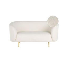 Beliani 2-Sitzer Sofa LOEN in Wei&szlig;/Gold - (W) 155 x (H) 79 x (L) 70 cm | Gr.: onesize