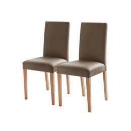 home24 Esszimmerstuhl Flen (2er-Set) in Cappuccino | Gr.: onesize