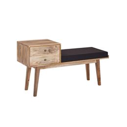 FineBuy Sitzb&auml;nk in Schwarz / Mango / 120x40x65 | Gr.: onesize