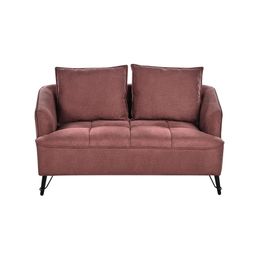 Beliani 2-Sitzer Sofa HOBRO in Rot/Schwarz - (W) 147 x (H) 87 x (L) 85 cm | Gr.: onesize