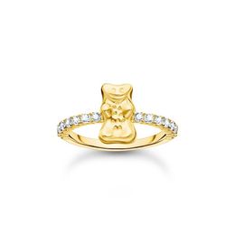 Thomas Sabo Damen Thomas Sabo Fingerring &raquo;Thomas Sabo x HARIBO: Ring mit Goldb&auml;r&laquo; mit Zirkonia (synth.) gold 54, Silber 925 (recycelt), 2mm