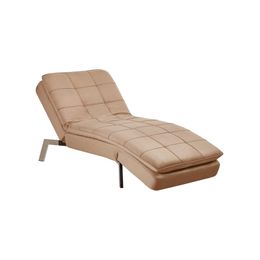 Beliani Chaiselongue LOIRET in Braun/Silber - (W) 179 x (H) 93 x (L) 76 cm symmetrisch | Gr.: onesize