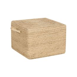 Beliani Pouf DHADAR in Naturfarben/Beige - (W) 45 x (H) 30 x (L) 45 cm | Gr.: onesize