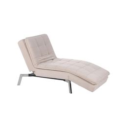 Beliani Chaiselongue LOIRET in Beige/Silber - (W) 179 x (H) 93 x (L) 76 cm symmetrisch | Gr.: onesize
