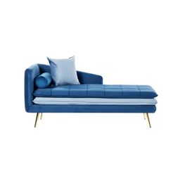 Beliani Chaiselongue GONESSE in Blau/Gold - (W) 160 x (H) 72 x (L) 79 cm linksseitig | Gr.: onesize