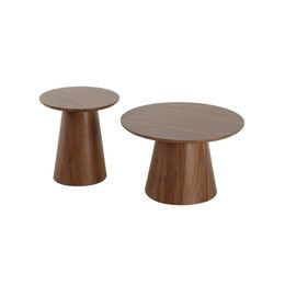 home24 Couchtisch-Set STAUDER 2-teilig in Eiche Dunkel Dekor | Gr.: onesize