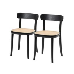home24 Esszimmerstuhl Darcey (2er-Set) in Schwarz | Gr.: onesize