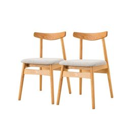 home24 Esszimmerstuhl Lilif 2er-Set in Hellgrau | Gr.: onesize