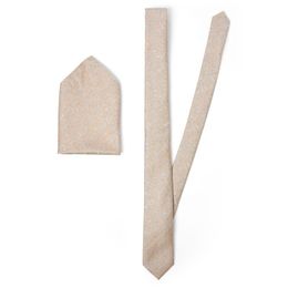 Roy Robson Herren Fliege und Einstecktuch in beige - 0001 | Gr.: onesize