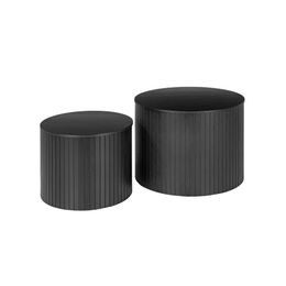 home24 Couchtisch Moween 2er-Set in Esche Schwarz | Gr.: onesize
