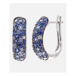 Diamant L'&eacute;ternel Ohrringe aus 375 Wei&szlig;gold mit Diamant mit Saphir | Gr.: onesize