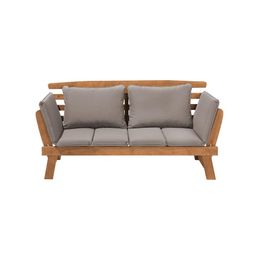 Beliani Gartenbank PORTICI in Braun - (W) 210 x (H) 82 x (L) 66 cm | Gr.: onesize