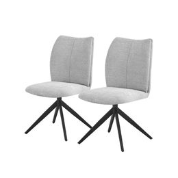 home24 Polsterstuhl Terura 2er-Set in Hellgrau | Gr.: onesize