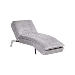 Beliani Chaiselongue LOIRET in Grau/Silber - (W) 179 x (H) 93 x (L) 76 cm symmetrisch | Gr.: onesize