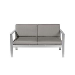 Beliani Gartenbank SALERNO in Grau/Silber - (W) 142 x (H) 80 x (L) 70 cm | Gr.: onesize