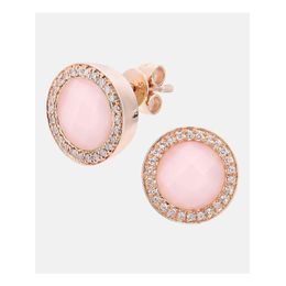 Diamant L'&eacute;ternel Ohrstecker aus 375 Ros&eacute;gold mit Diamant mit Opal | Gr.: onesize