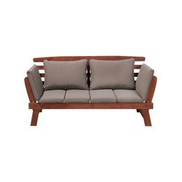 Beliani Gartenbank PORTICI in Braun/Beige - (W) 210 x (H) 82 x (L) 66 cm | Gr.: onesize