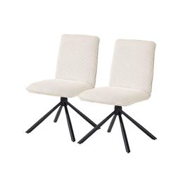 home24 Esszimmerstuhl Twatasha 2er- Set in Creme | Gr.: onesize