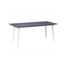Beliani Esstisch TOLENTINO in Wei&szlig;/Grau - (W) 90 x (H) 75 x (L) 180 cm | Gr.: onesize