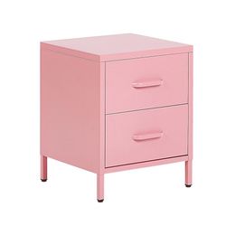 Beliani Nachttisch MALAVI in Rosa - (W) 43 x (H) 55 x (L) 40 cm | Gr.: onesize