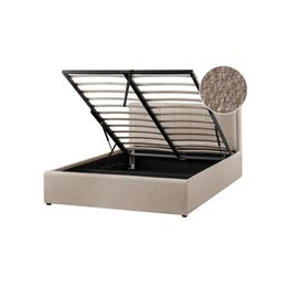 Beliani Doppelbett MONTLAUR in Beige - (W) 149 x (H) 89 x (L) 216 cm | Gr.: onesize