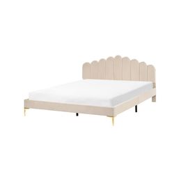 Beliani Doppelbett SAUVIAN in Beige/Gold - (W) 185 x (H) 98 x (L) 207 cm | Gr.: onesize