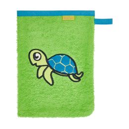 Playshoes Frottee-Waschhandschuh Schildkr&ouml;te in Gr&uuml;n | Gr.: onesize