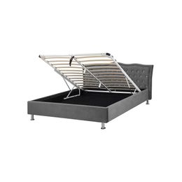 Beliani Doppelbett METZ in Grau - (W) 168 x (H) 102 x (L) 217 cm | Gr.: onesize