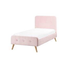Beliani Einzelbett RENNES in Rosa/Braun - (W) 101 x (H) 107 x (L) 220 cm | Gr.: onesize