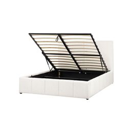 Beliani Doppelbett CASTELNAVET in Wei&szlig;/Schwarz - (W) 170 x (H) 120 x (L) 220 cm | Gr.: onesize
