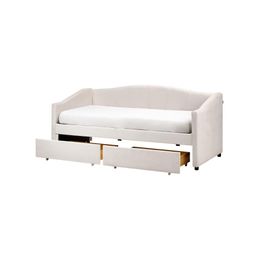 Beliani Einzelbett VITTEL in Beige - (W) 98 x (H) 82 x (L) 214 cm | Gr.: onesize
