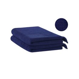 Beliani 2er-Set Handtuch ATIU in Blau | Gr.: onesize