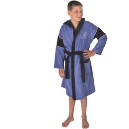 W&ouml;rner Kinderbademantel &raquo;Motorrad jeans&laquo; 1 Stk. mit Stickerei, mit Taschen, maschinenwaschbar, trocknergeeignet blau Baumwolle 164 L: 98cm