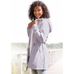 Lascana Damen Lascana Strickfleecejacke mit Kapuze mit Kapuze lila 32/34