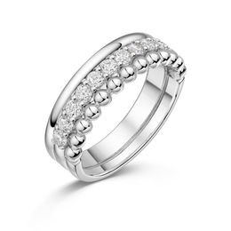 Firetti Damen Fingerring &raquo;Schmuck Geschenk Silber 925 Damenring Ring Krone&laquo; mit Zirkonia (synth.) 62, Silber 925 (Sterlingsilber), 6mm