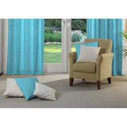 WIRTH Dekokissen &raquo;Lahnstein&laquo; Kissenh&uuml;lle ohne F&uuml;llung, 2 St&uuml;ck blau Polyester B/L: 40cm x 40cm, 2 Stk.