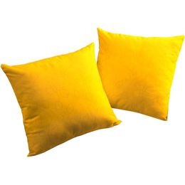 WIRTH Dekokissen &raquo;Westport&laquo; gelb Obermaterial: 100% Polyester B/L: 40cm x 40cm, 2 Stk.