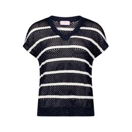 Betty Barclay Lochstrick-Pullover mit Streifen in Patch Dark Blue/White | Gr.: 42