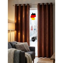 WIRTH Vorhang &raquo;Trondheim B&laquo; &Ouml;sen 1 Stk. tlg. braun Chenille, Polyacryl 200cm, &Ouml;sen, 132cm