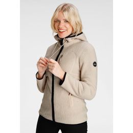 Polarino Damen Fleecejacke mit Kapuze f&uuml;r kalte Tage, aus schnell trocknendem Material, Regular Fit beige 36