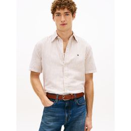 Tommy Hilfiger Herren Kurzarmhemd &raquo;LINEN BLEND BENGAL STRIPE&laquo; regular fit, gestreift, Button-down-Kragen beige XL (54/56), N-Gr